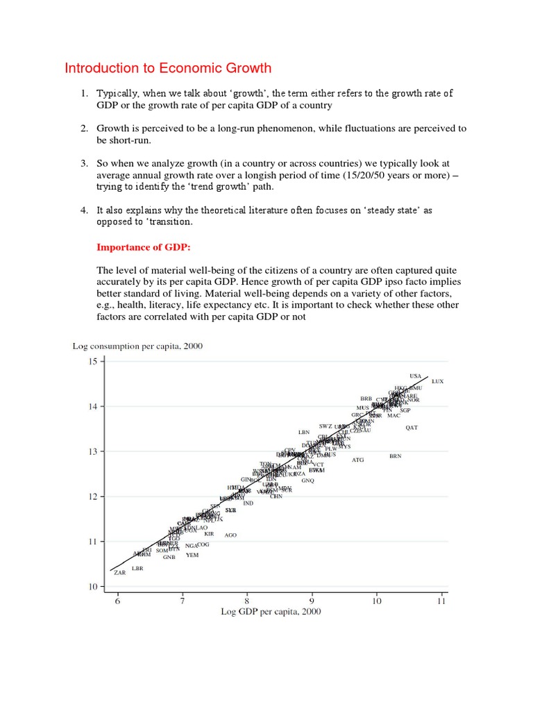 Introduction To Economic Growth: Importance of GDP | PDF | Economic ...