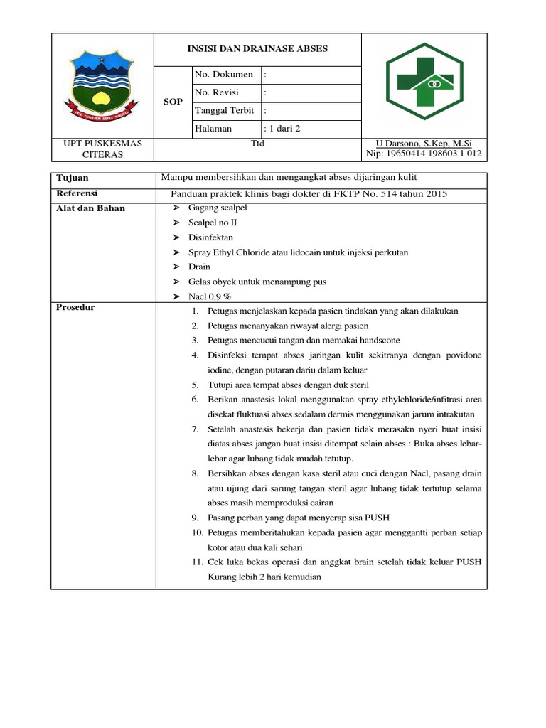 Insisi Dan Drainase Abses Sop | PDF