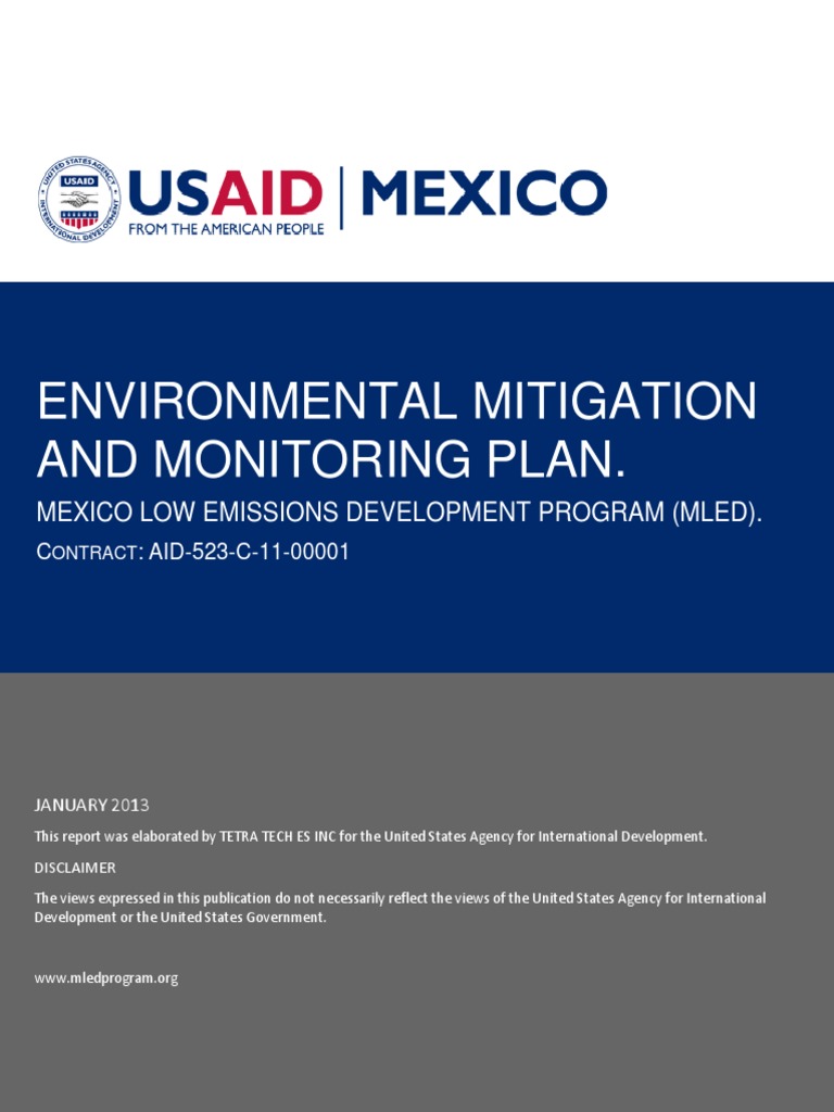 USAID MLED Environmental Mitigation Plan | PDF | Climate Change ...