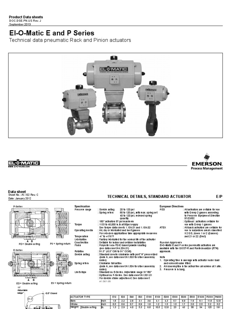 El-O-Matic E and P Series Actuator.pdf | Valve | Actuator
