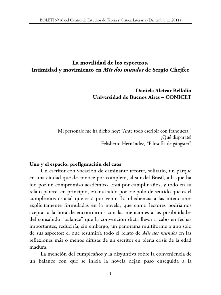 Daniela Alcívar Bellolio - La Movilidad de Los Espectros. Sobre Mis Dos ...