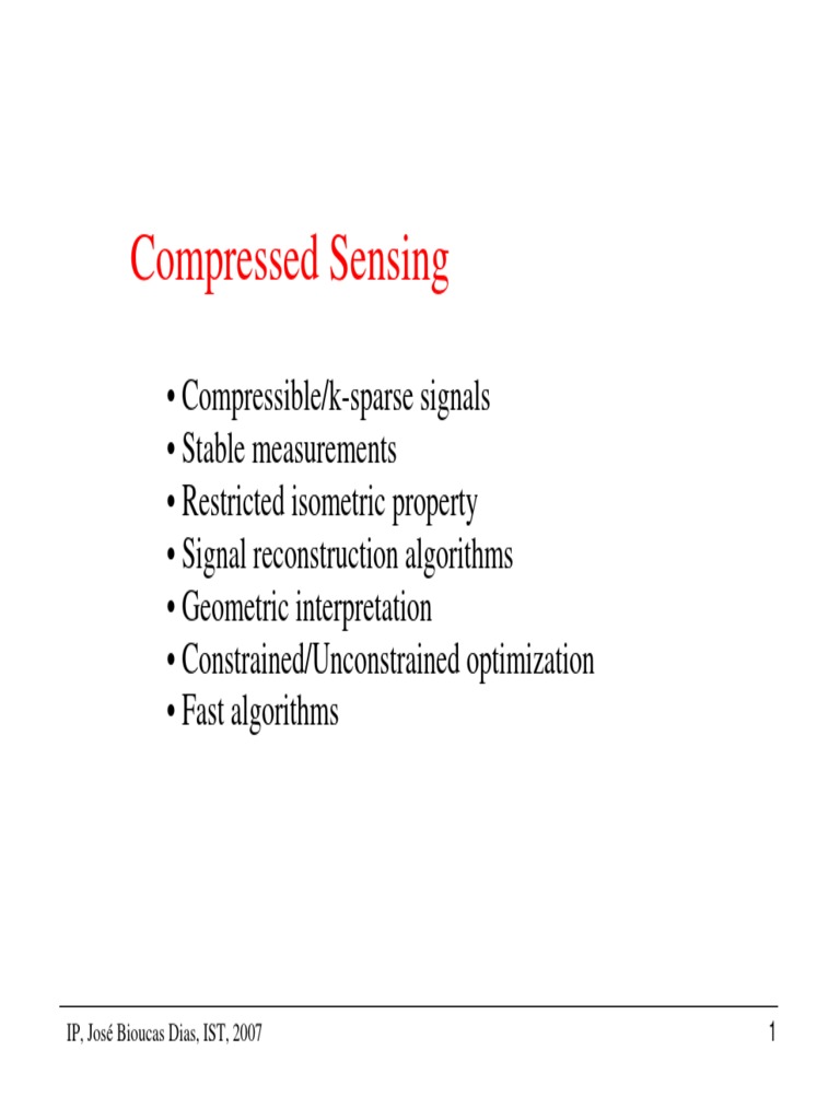 Compressed Sensing | PDF | Matrix (Mathematics) | Analysis