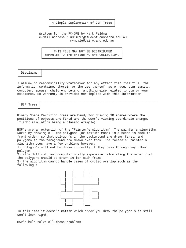 BSP Trees - Explained | PDF | Algorithms | Computer Programming