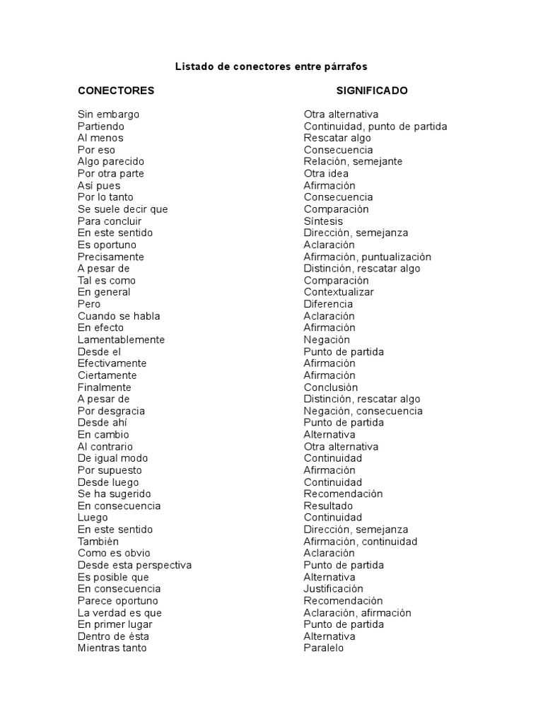 Conectores de Parrafos | PDF | Verdad | Epistemología