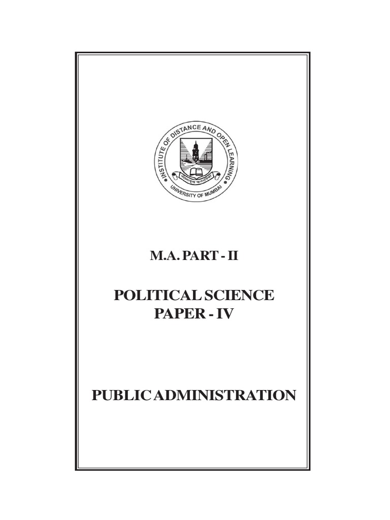 Public Administration Paper Iv Pdf Self Esteem Psychological Concepts