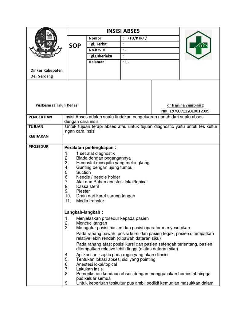SOP Insisi Abses | PDF