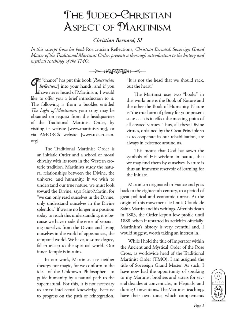 The Judeo Christian Aspect of Martinism | PDF | Jesus | Moses