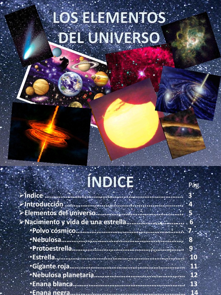 Elementos Clave del Universo Explicados | PDF | Estrellas | Galaxia