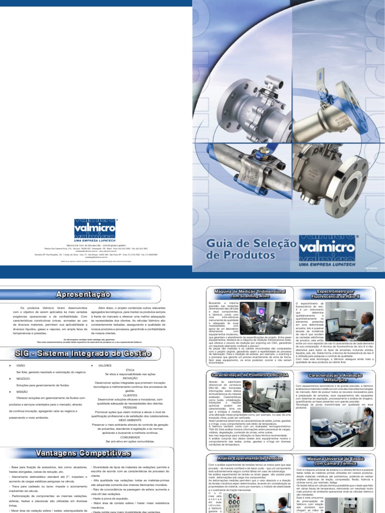 Valmicro Catalogo PDF | PDF | Qualidade (negócios) | Termodinâmica
