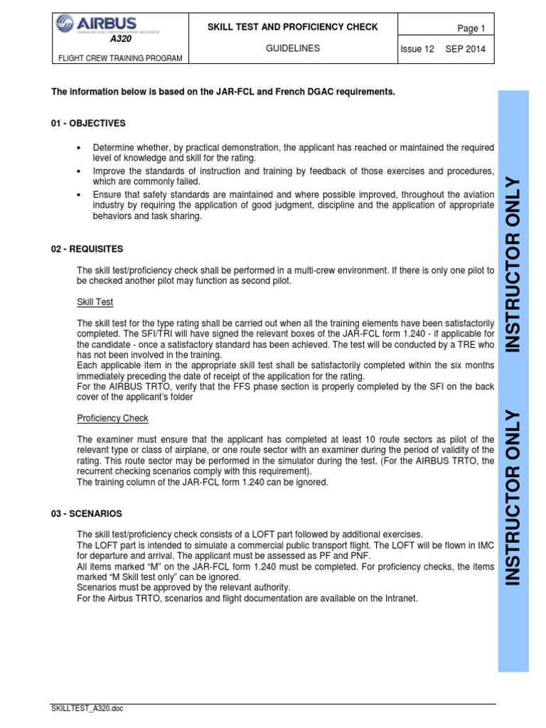 Skilltest A320 | PDF | Air Traffic Control | Test (Assessment)