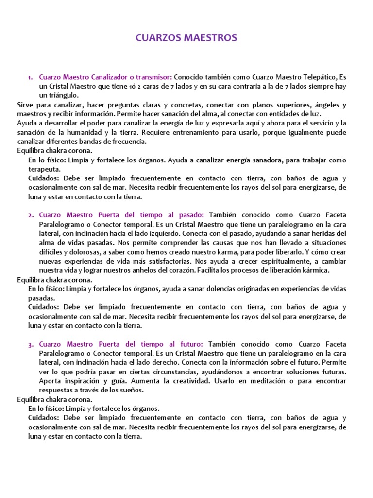 Cuarzos Maestros | PDF | Tierra | Vida