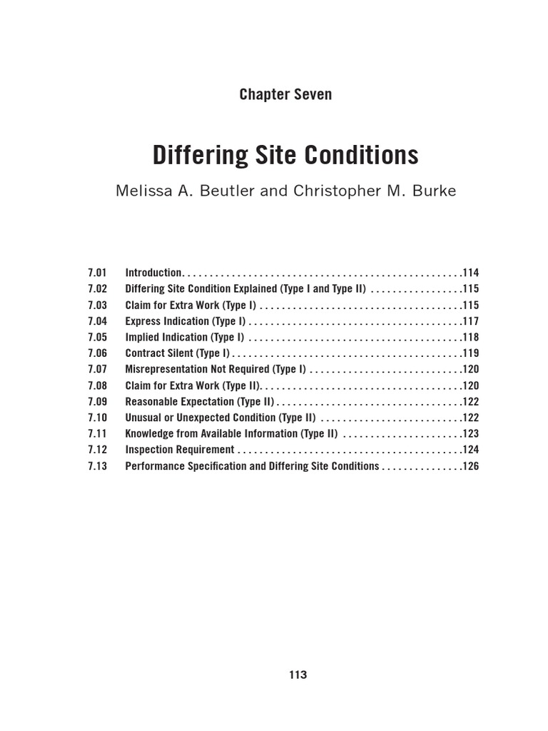 Differing Site Conditions | PDF | Specification (Technical Standard ...