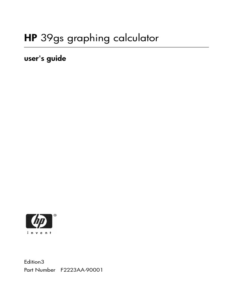 hp39gs Manual PDF | PDF | Variable (Mathematics) | Statistics
