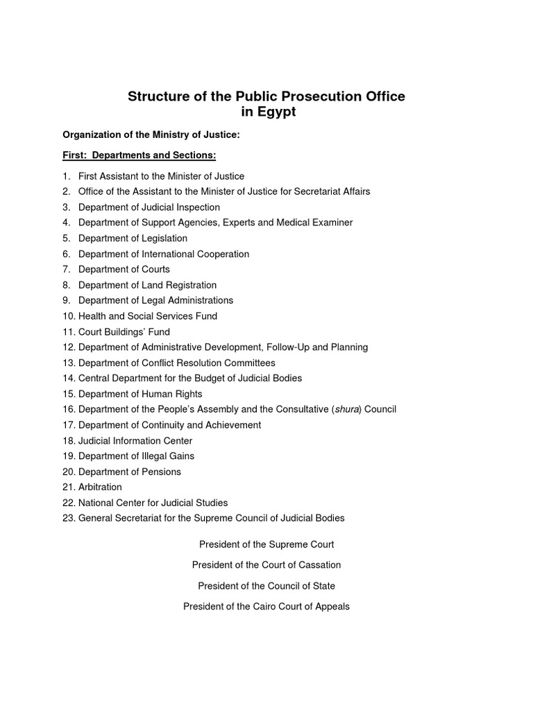 An Overview of the Structure and Organization of Egypt's Public ...
