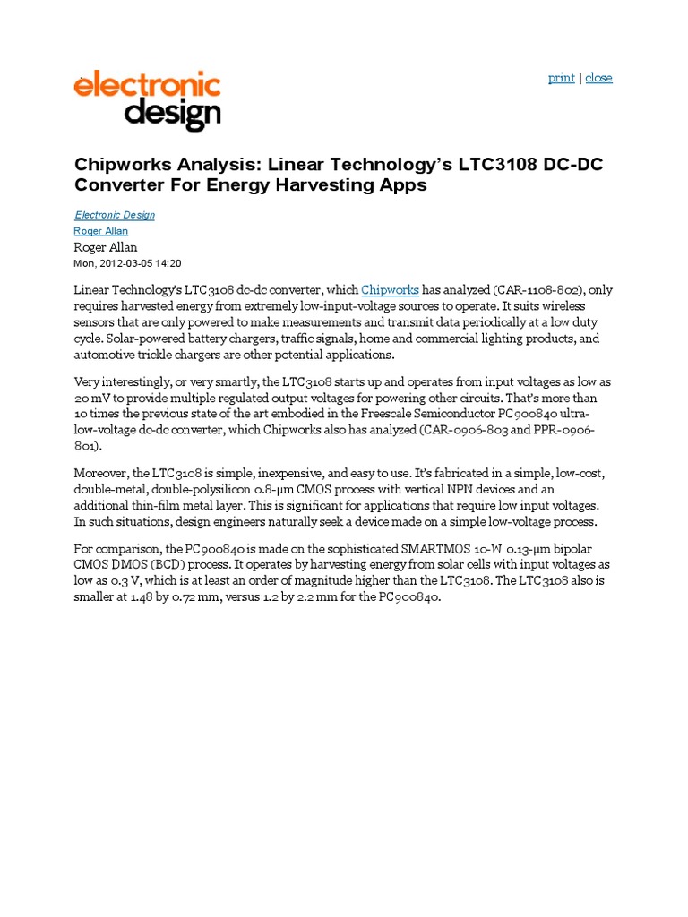 LTC3108 DC-DC Converter Analysis | PDF | Mosfet | Field Effect Transistor