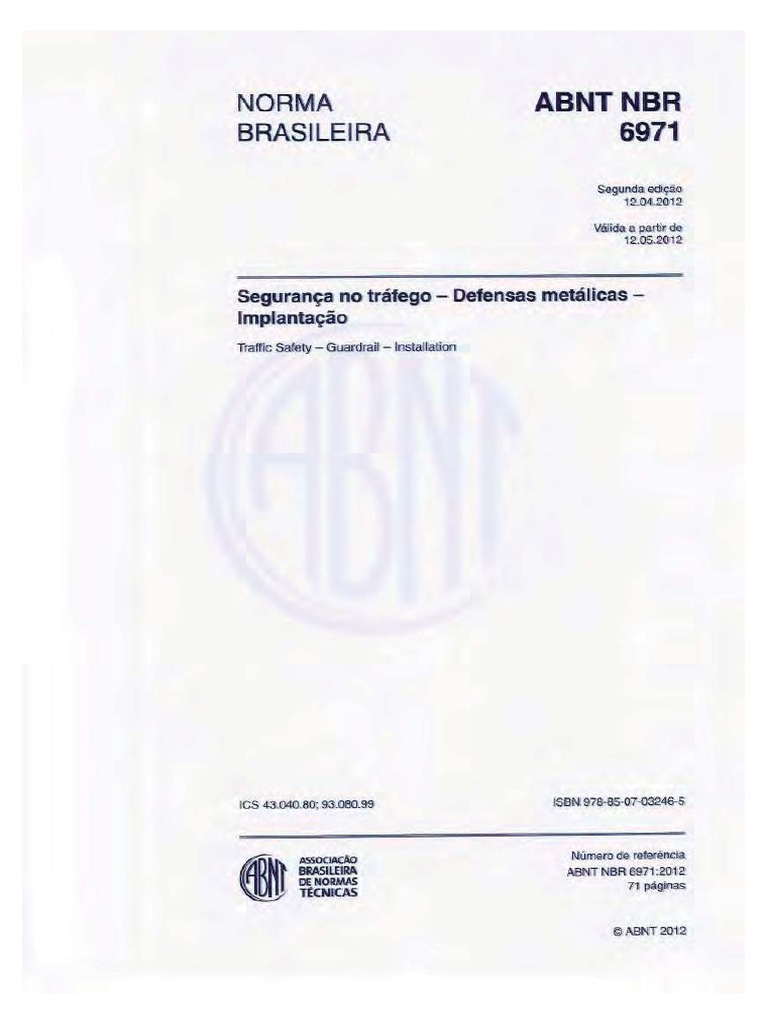 NBR 6971 2012 Defensas Procedimentos PDF | PDF