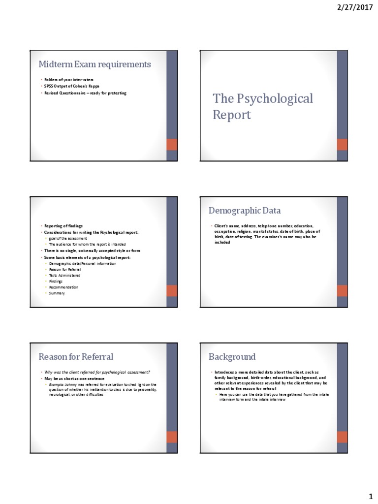 Psychological Report Writing Guide | PDF | Test (Assessment ...