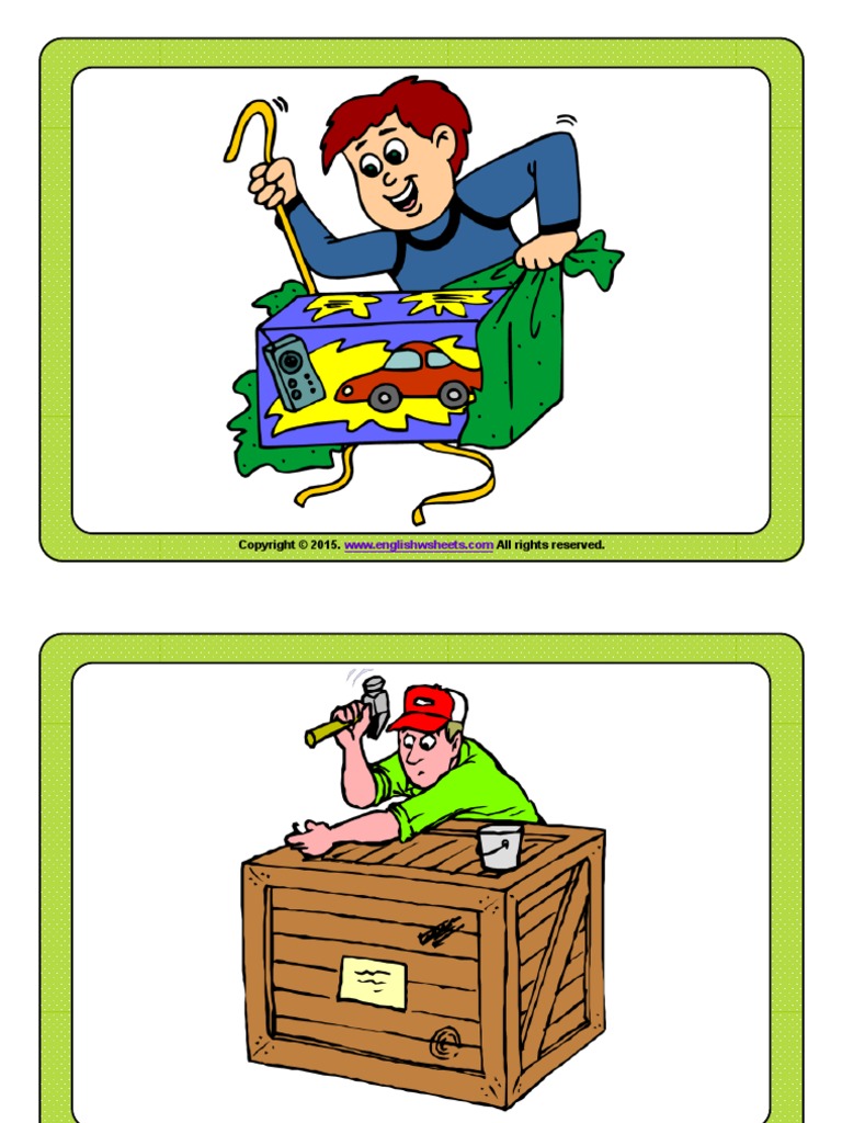 Action Verbs 1 Big Esl Flashcards For Kids | PDF