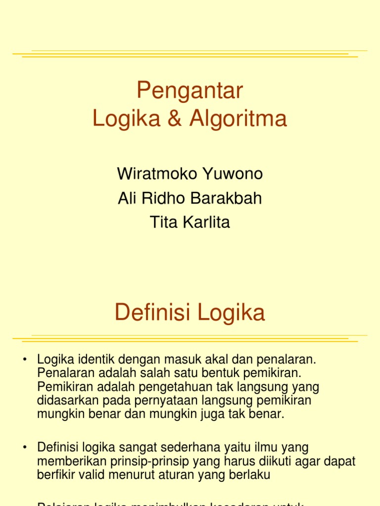 1 - Pengantar Logika & Algoritma | PDF