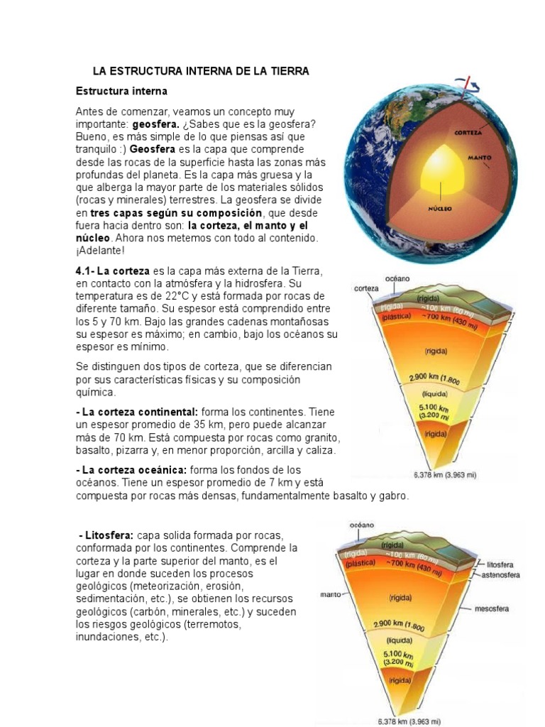 La Estructura Interna de La Tierra | PDF | Estructura de la tierra ...