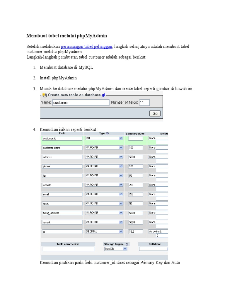 Membuat Tabel Melalui PhpMyAdmin | PDF | Bisnis