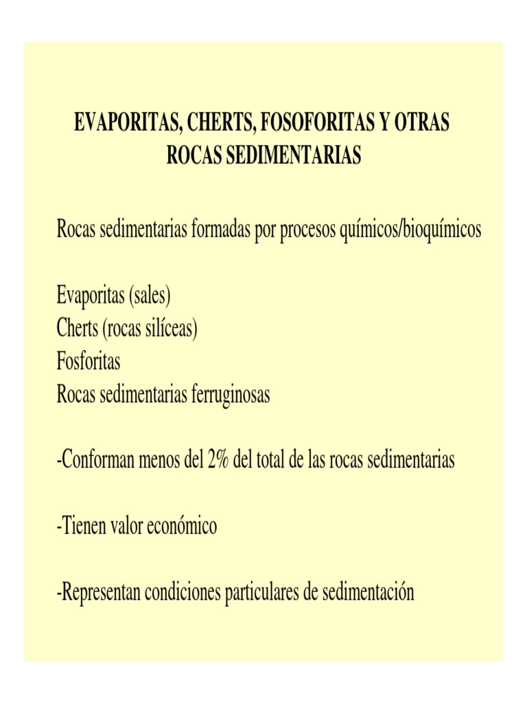 Rocas Sedimentarias: Evaporitas y Cherts | PDF | Roca (geología) | Roca ...