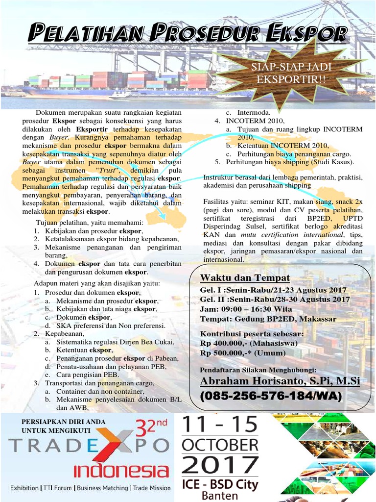 Brosur Pelatihan Prosedur Ekspor | PDF
