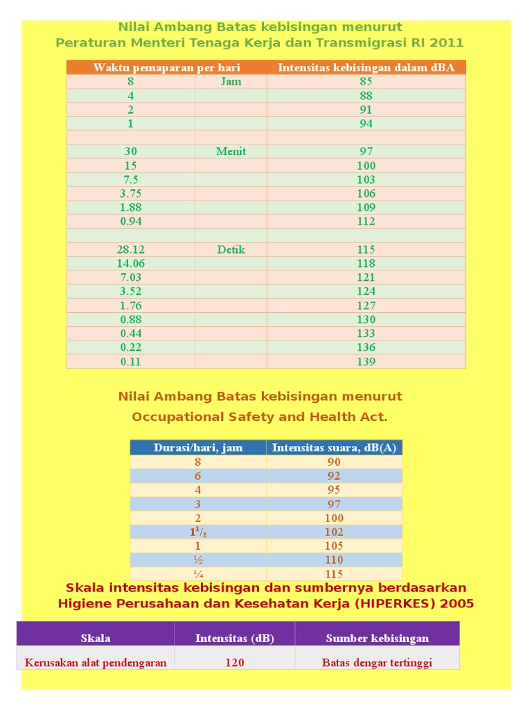 Nilai Ambang Batas Kebisingan | PDF
