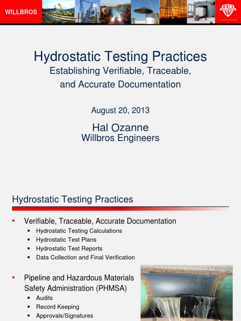 Hydrotest Presentation REV1 | PDF | Pipe (Fluid Conveyance) | Leak