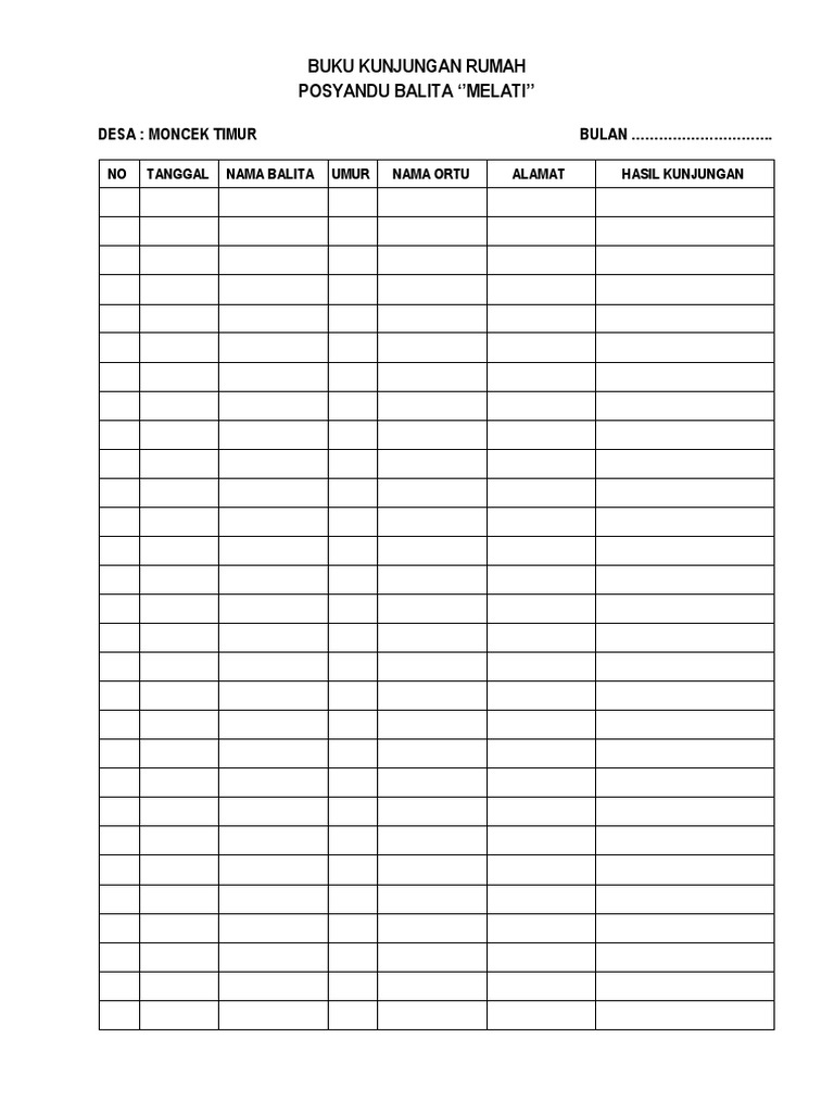 Buku Kunjungan Rumah | PDF