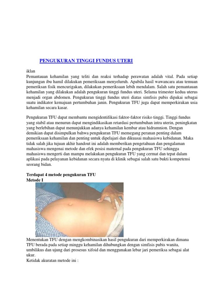 Metode Pengukuran Tinggi Fundus Uteri | PDF