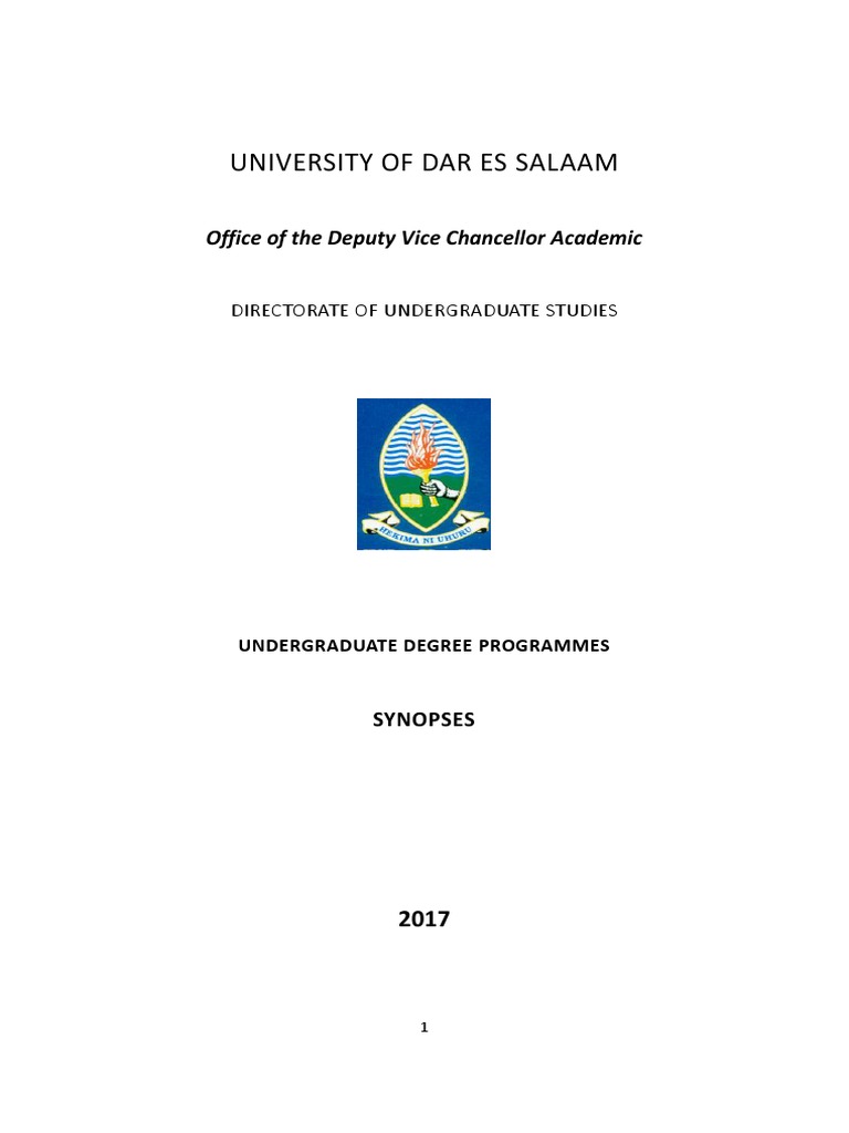 UDSM UG Programmes Synopsis New Version 1 | PDF | Conservation Biology ...