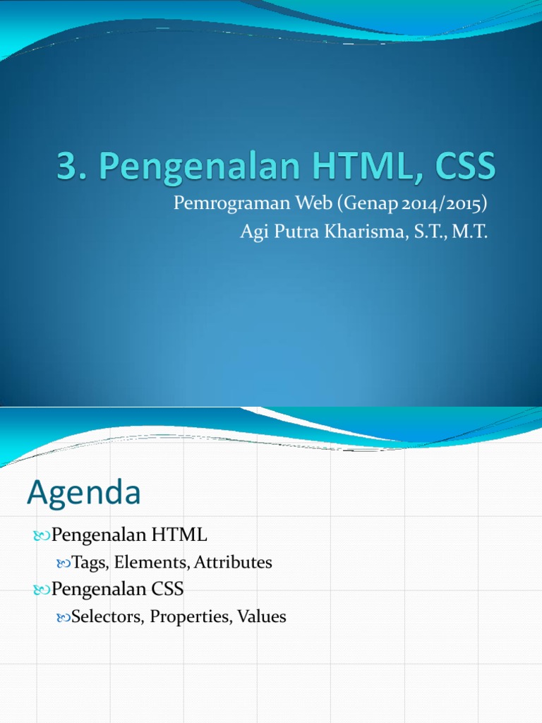 PW 20142015 05 03 Pengenalan HTML Css | PDF | Html | Cascading Style Sheets