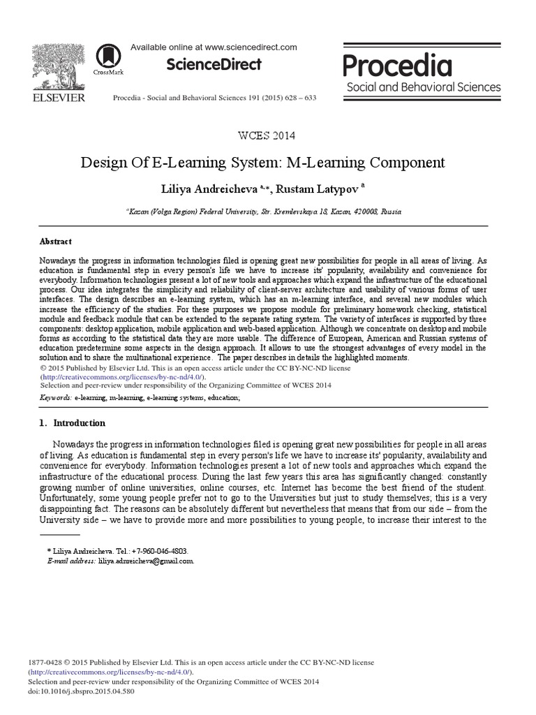 Design of E Learning System M Learning Component | PDF | Educational ...