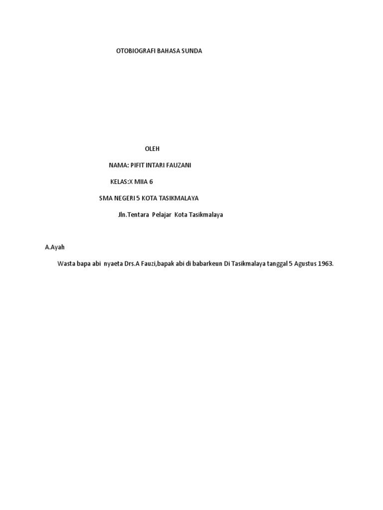 Otobiografi Bahasa Sunda Pifit Intari Fauzani Pdf