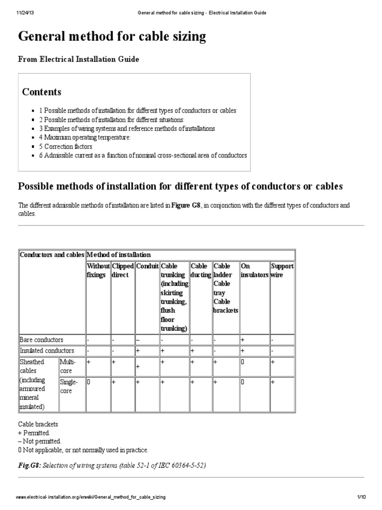 General Method For Cable Sizing - Electrical Installation Guide | PDF ...