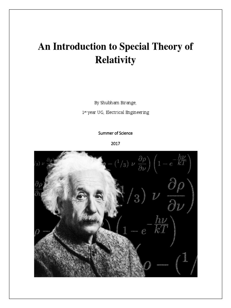 An Introduction to Einstein's Special Theory of Relativity (STR | PDF ...