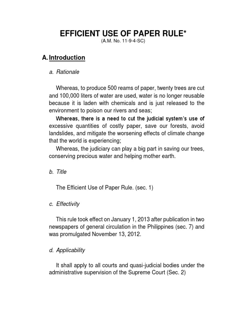 Efficient Use of Paper Rule | PDF | Judiciaries | Government Information