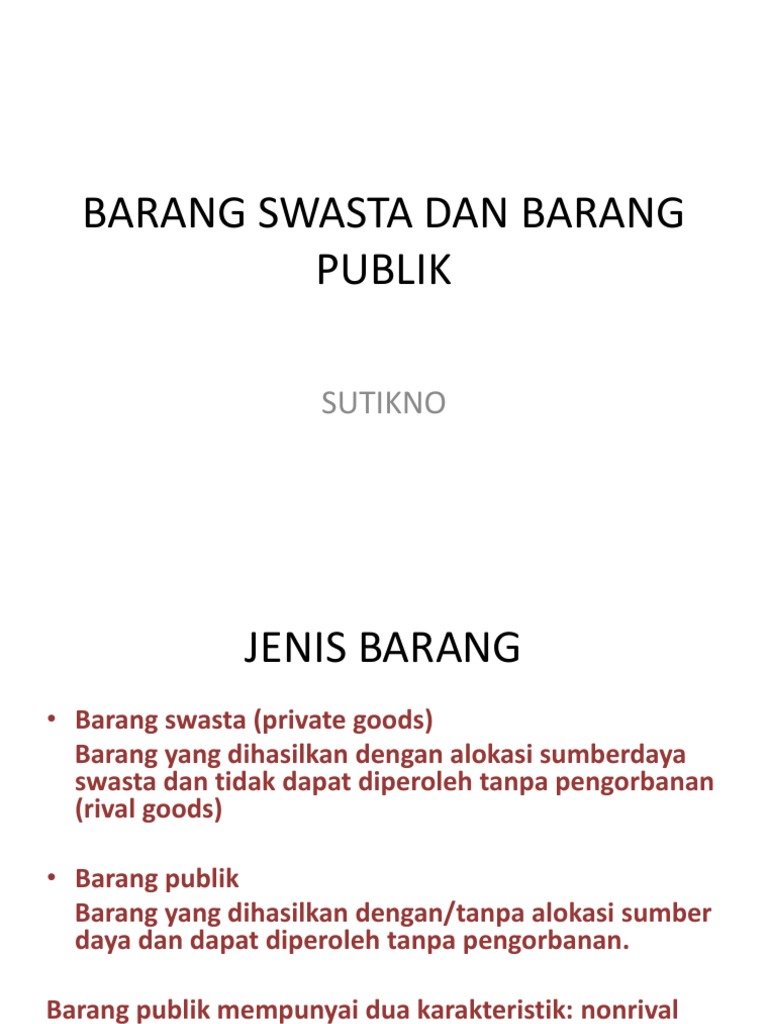 Perbedaan Barang Swasta dan Publik | PDF