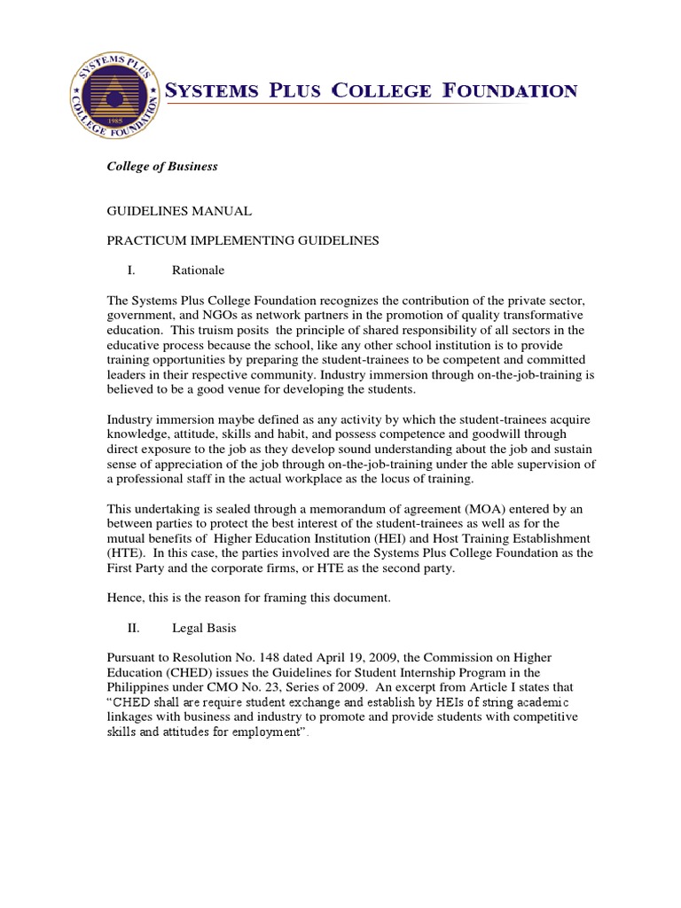 Ojt Manual | Competence (Human Resources) | Internship