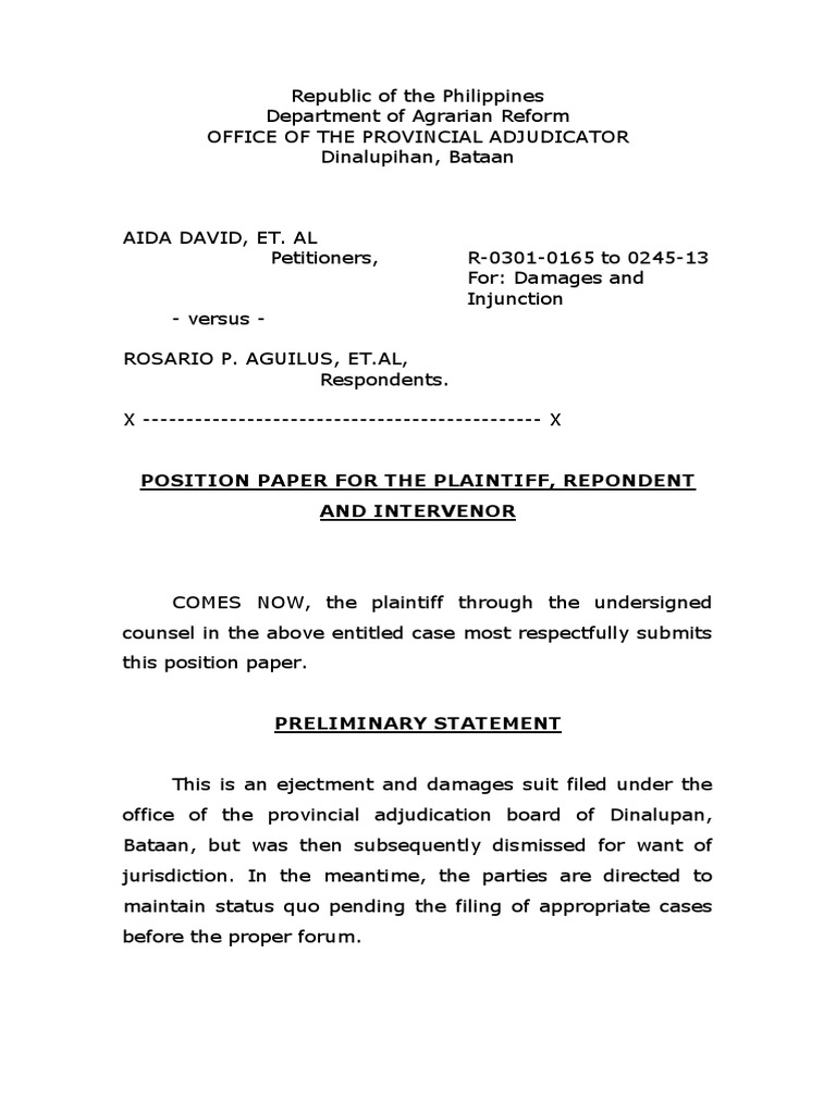 Ale Lie Position Paper | PDF | Intervention (Law) | Injunction