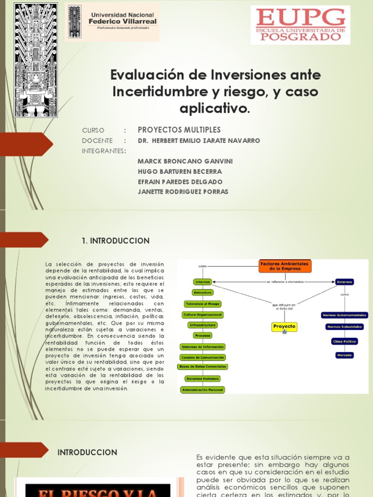 Evaluación de Inversiones Ante Incertidumbre y Riesgo, y Caso Aplicativo. | PDF | Flujo de ...