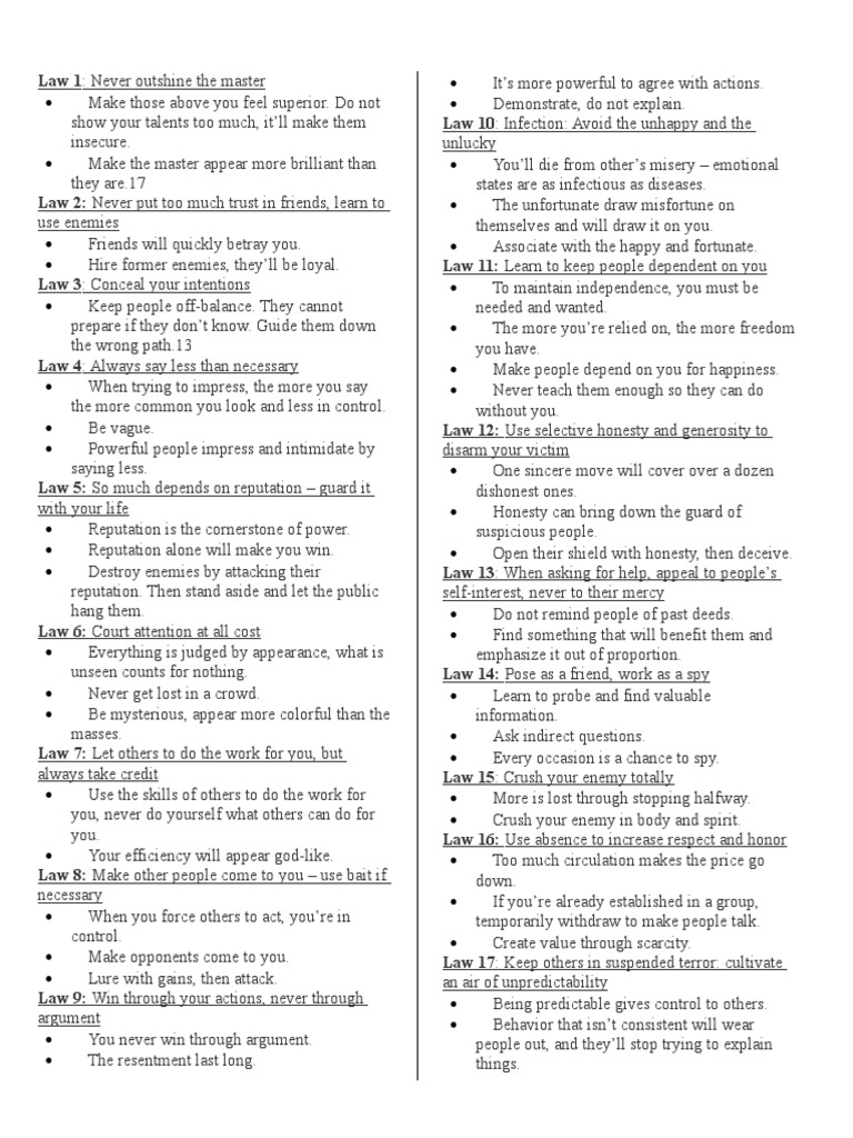 The 48 Laws of Power | PDF | Psychology