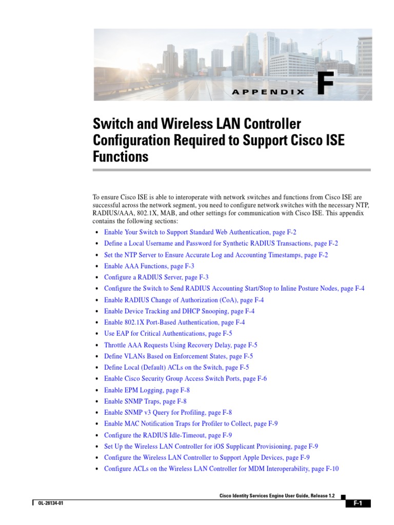 Cisco Ise Configuration For Switches Pdf Radius Ip Address