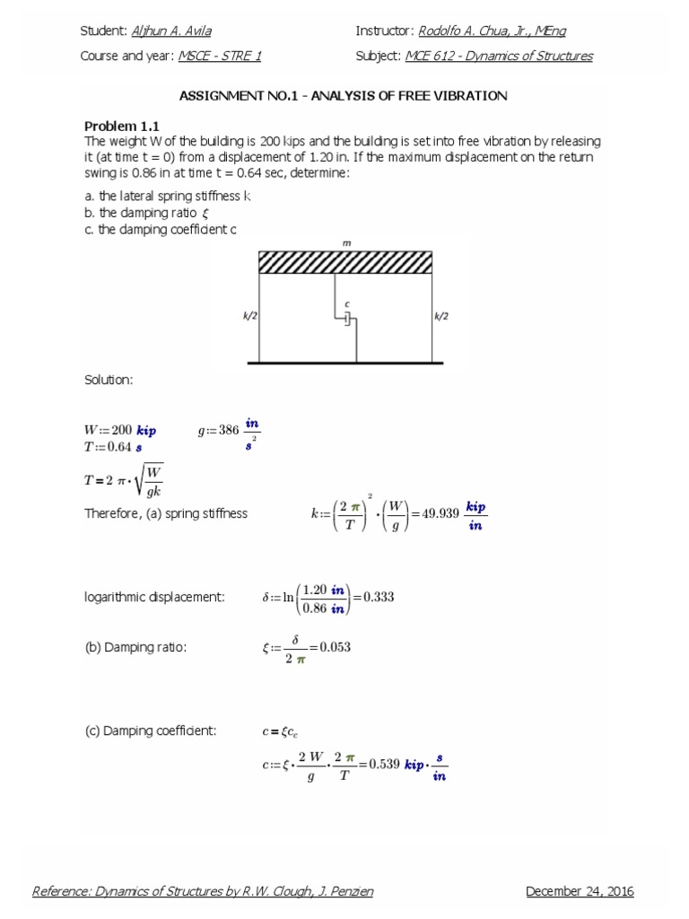 Dynamics Assignment No. 1 | Download Free PDF | Physical Quantities | Motion (Physics)