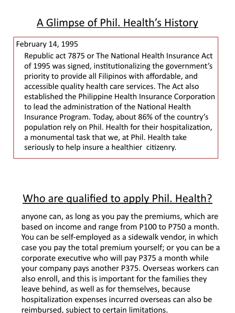 A Glimpse of Phil. Health's History | PDF | Health Care | Health Sciences