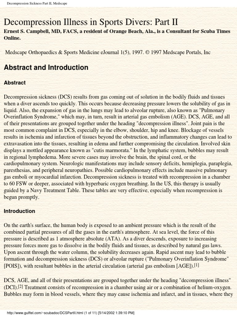 Decompression Sickness | PDF | Scuba Diving | Underwater Sports