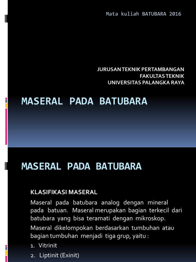 Maseral Pada Batubara | PDF