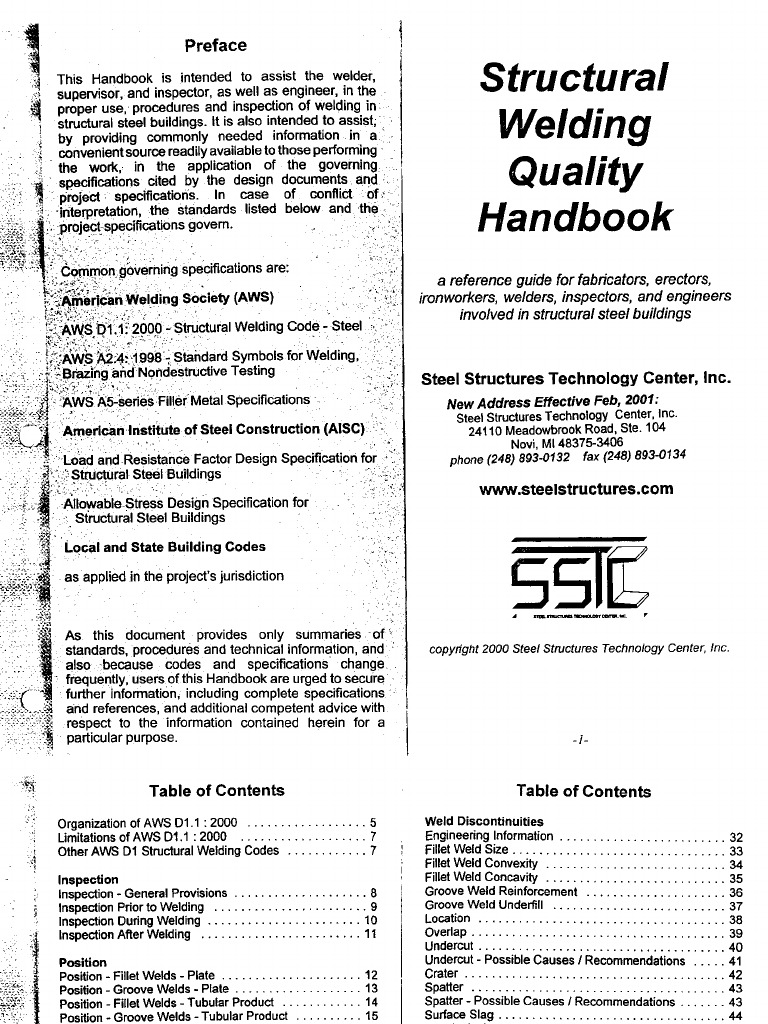 Structural Welding Quality Handbook SSTC PDF | PDF