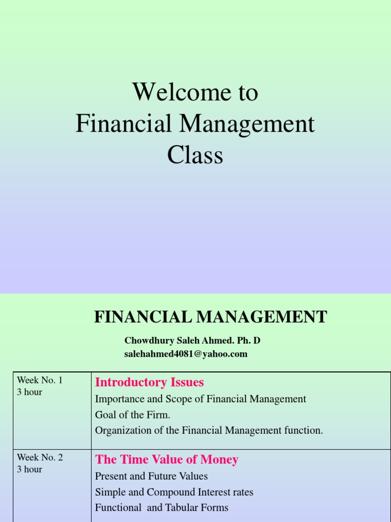 Welcome To Financial Management Class | PDF | Corporate Social ...